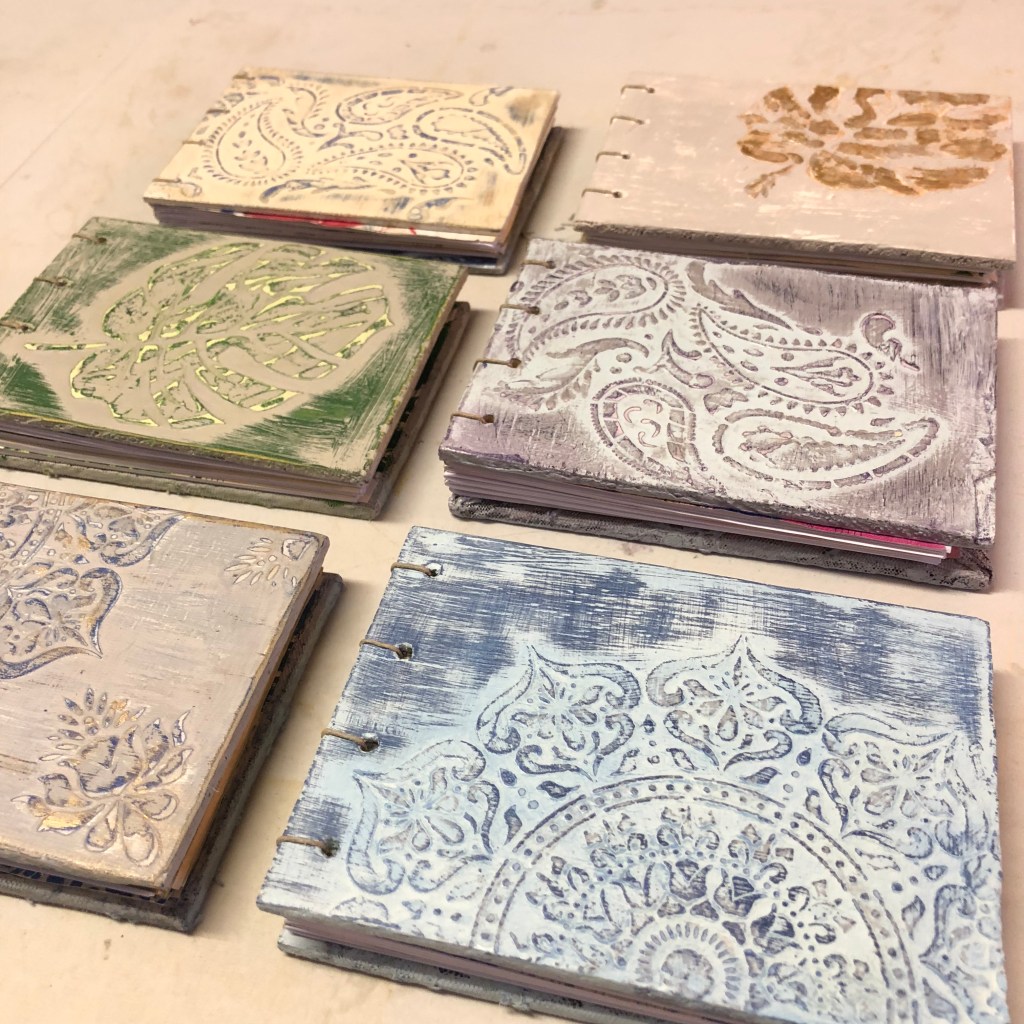 Make books for Christmas ! Hand-bind Upcycled wood and Indigo Shibori ...